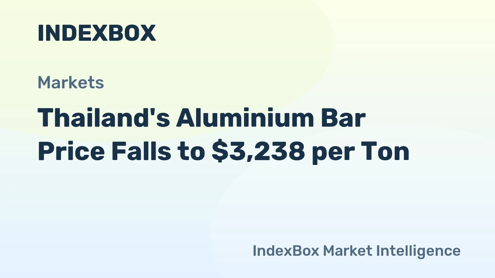 Thailand's Aluminium Bar Price Falls to $3,238 per Ton