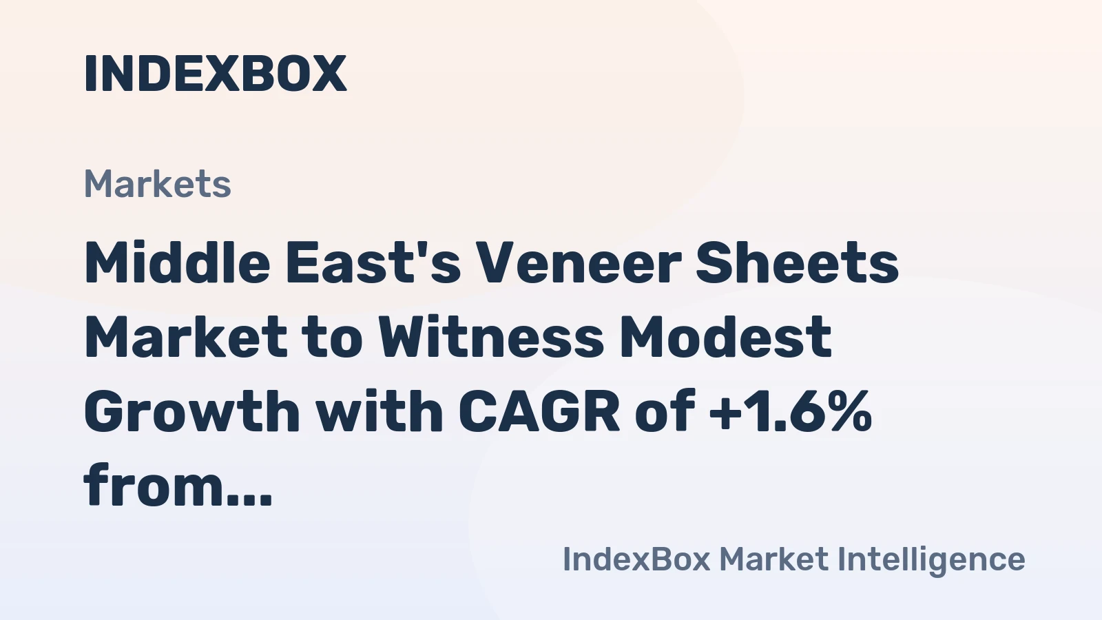 Middle East's Veneer Sheets Market to Witness Modest Growth with CAGR of +1.6% from 2024-2035