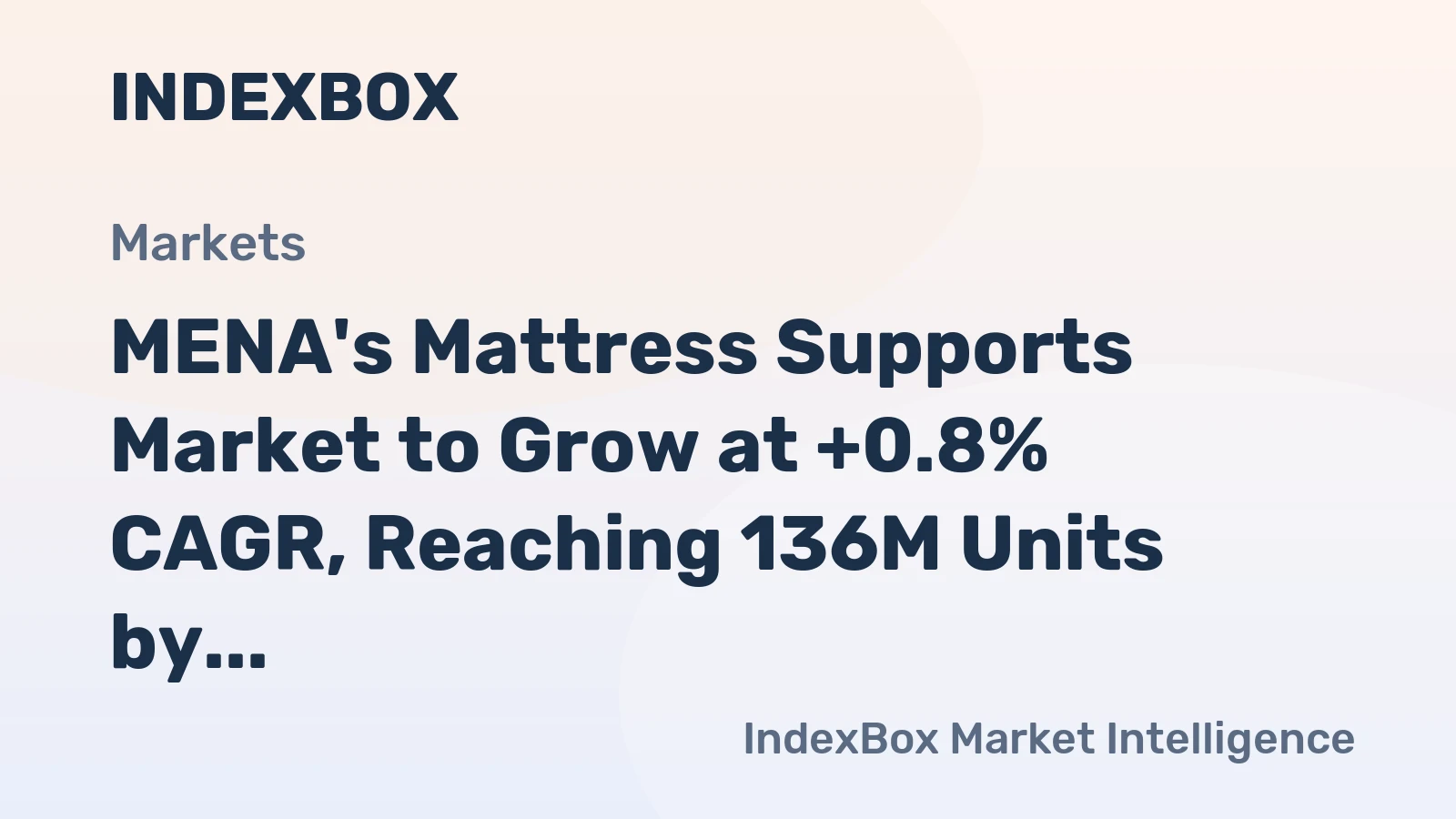 MENA's Mattress Supports Market to Grow at +0.8% CAGR, Reaching 136M Units by 2035