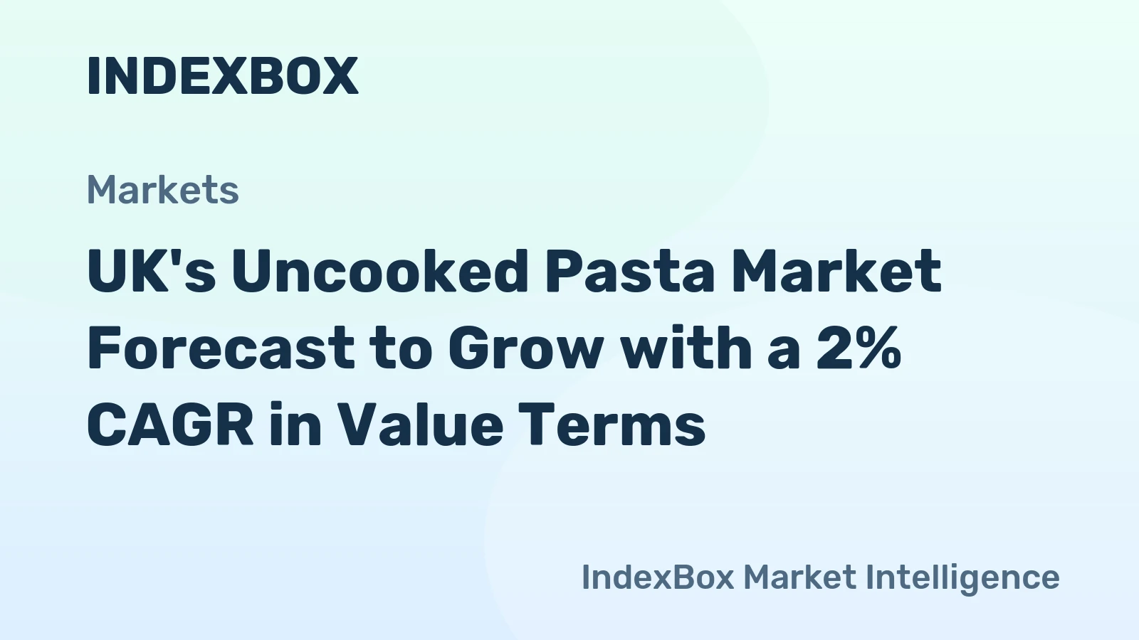UK's Uncooked Pasta Market Forecast to Grow with a 2% CAGR in Value Terms