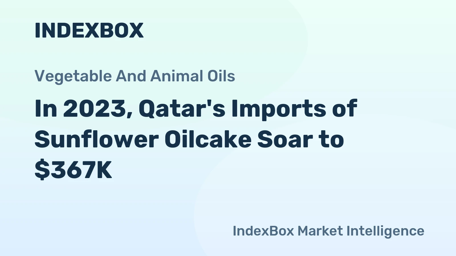 In 2023, Qatar's Imports of Sunflower Oilcake Soar to $367K