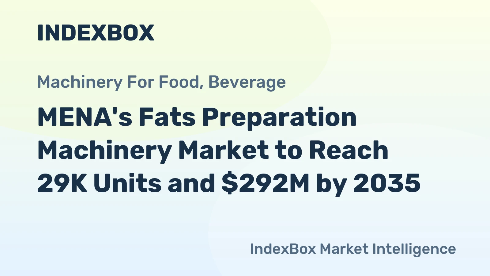MENA's Fats Preparation Machinery Market to Reach 29K Units and $292M by 2035