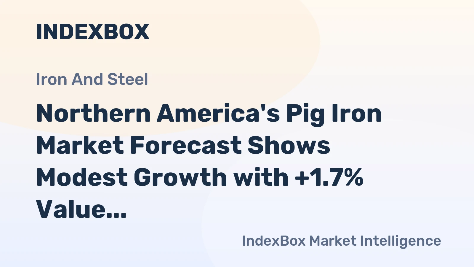 Northern America's Pig Iron Market Forecast Shows Modest Growth with +1.7% Value CAGR Through 2035