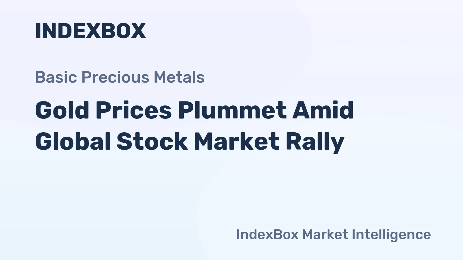Gold Prices Plummet Amid Global Stock Market Rally