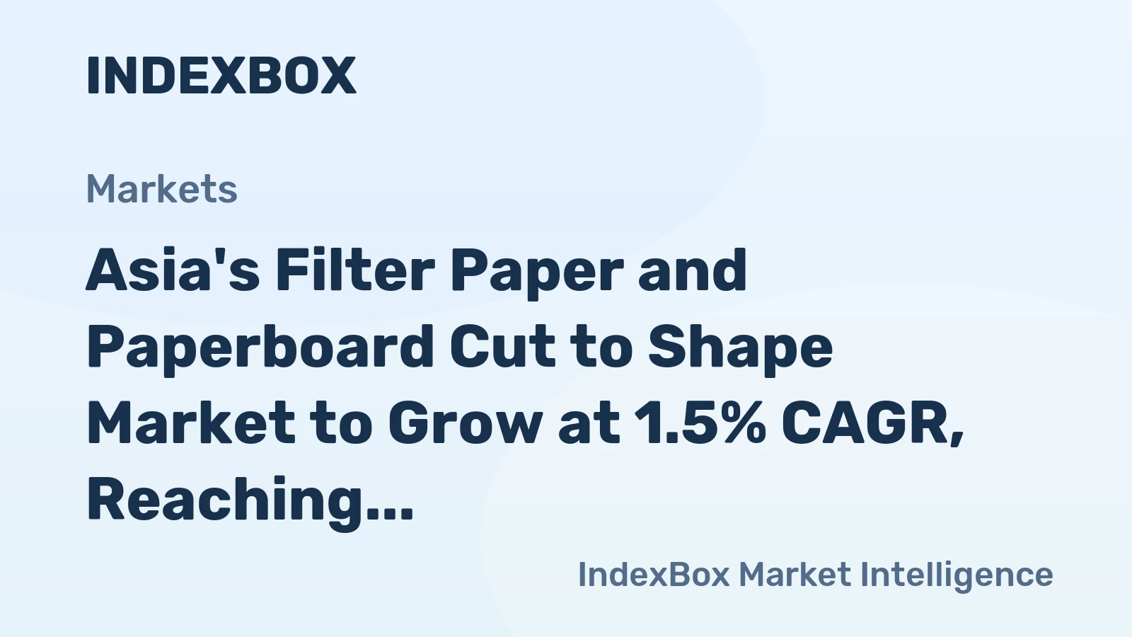 Asia's Filter Paper and Paperboard Cut to Shape Market to Grow at 1.5% CAGR, Reaching 979K Tons by 2035