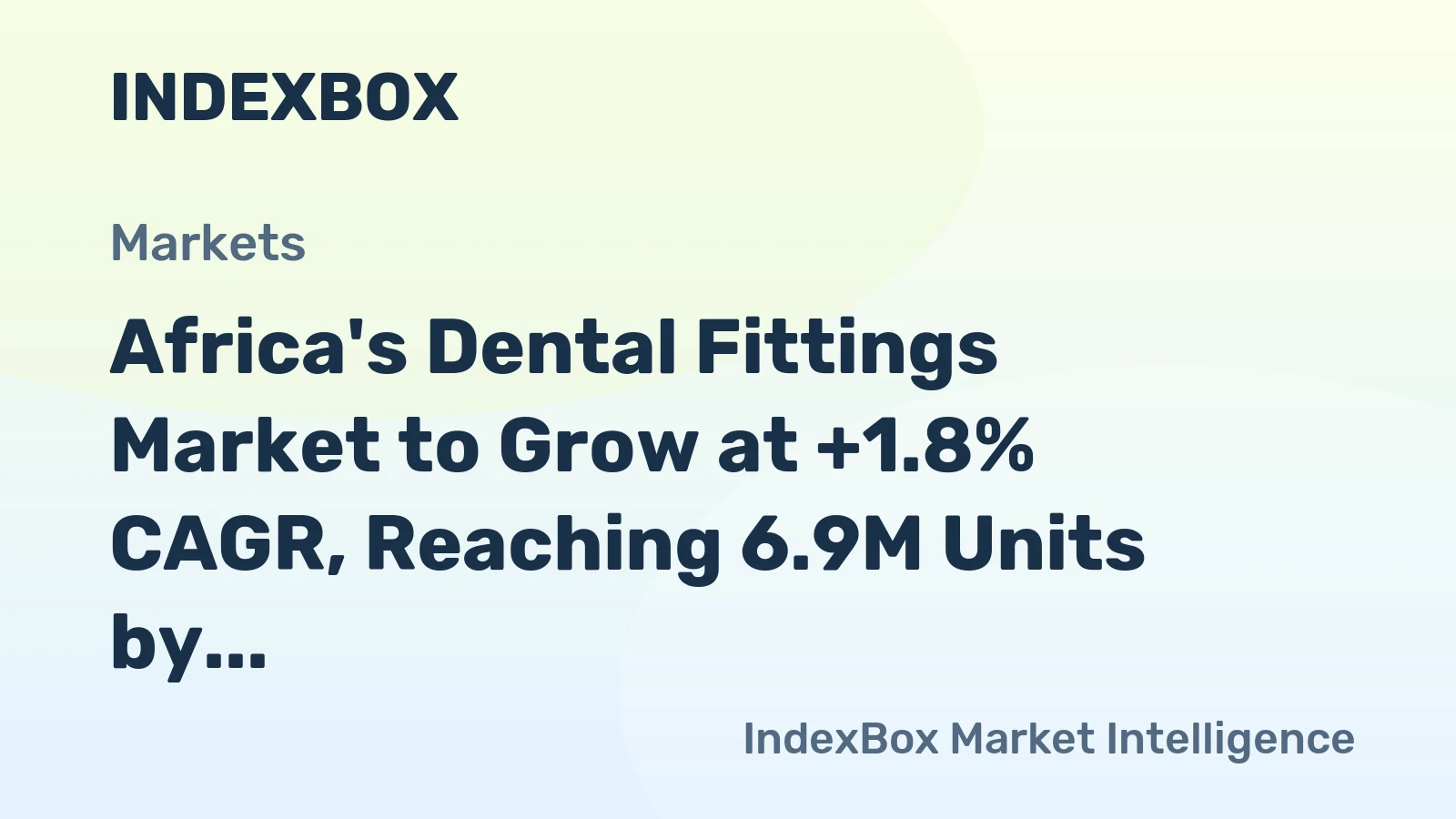 Africa's Dental Fittings Market to Grow at +1.8% CAGR, Reaching 6.9M Units by 2035