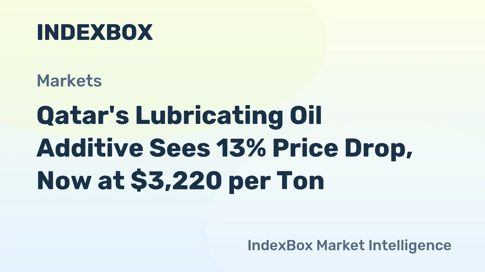 Qatar's Lubricating Oil Additive Sees 13% Price Drop, Now at $3,220 per Ton