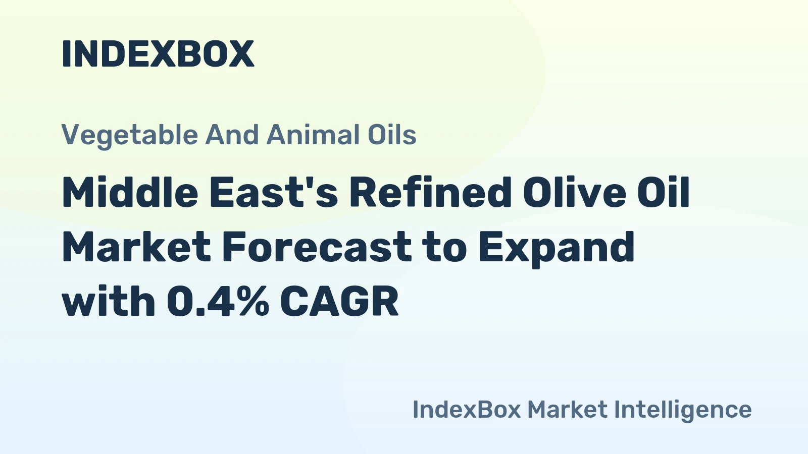 Middle East's Refined Olive Oil Market Forecast to Expand with 0.4% CAGR