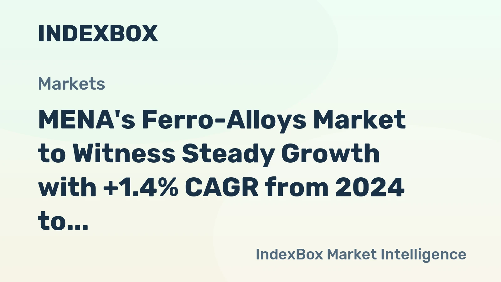 MENA's Ferro-Alloys Market to Witness Steady Growth with +1.4% CAGR from 2024 to 2035