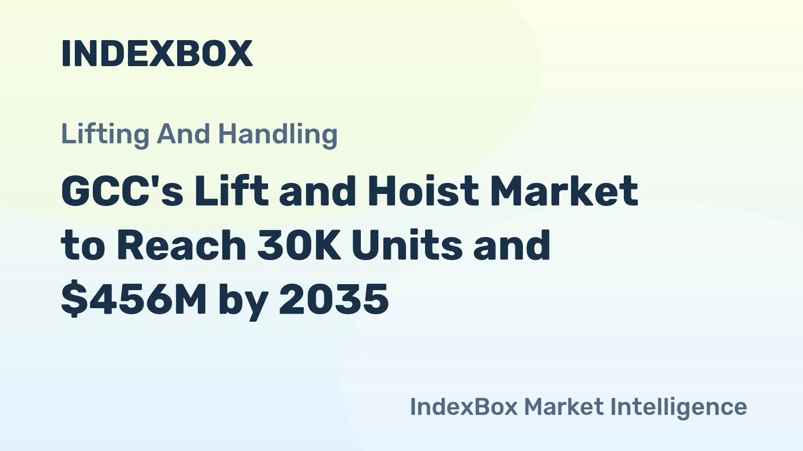 GCC's Lift and Hoist Market to Reach 30K Units and $456M by 2035