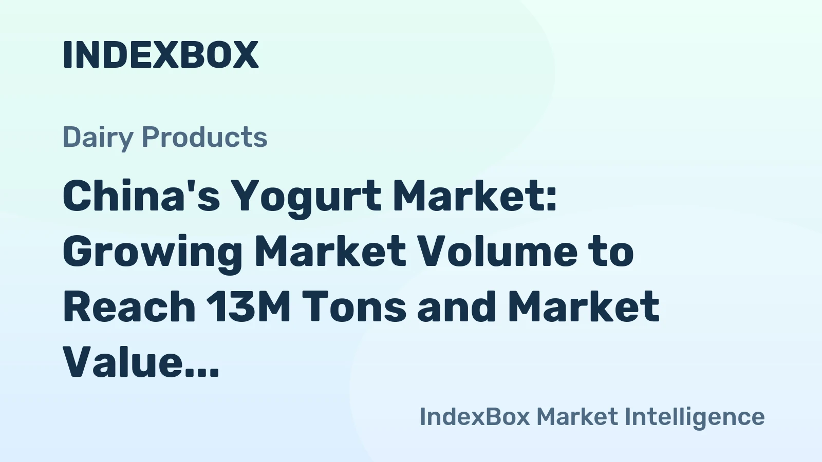 China's Yogurt Market: Growing Market Volume to Reach 13M Tons and Market Value to Reach $22.2B by 2035