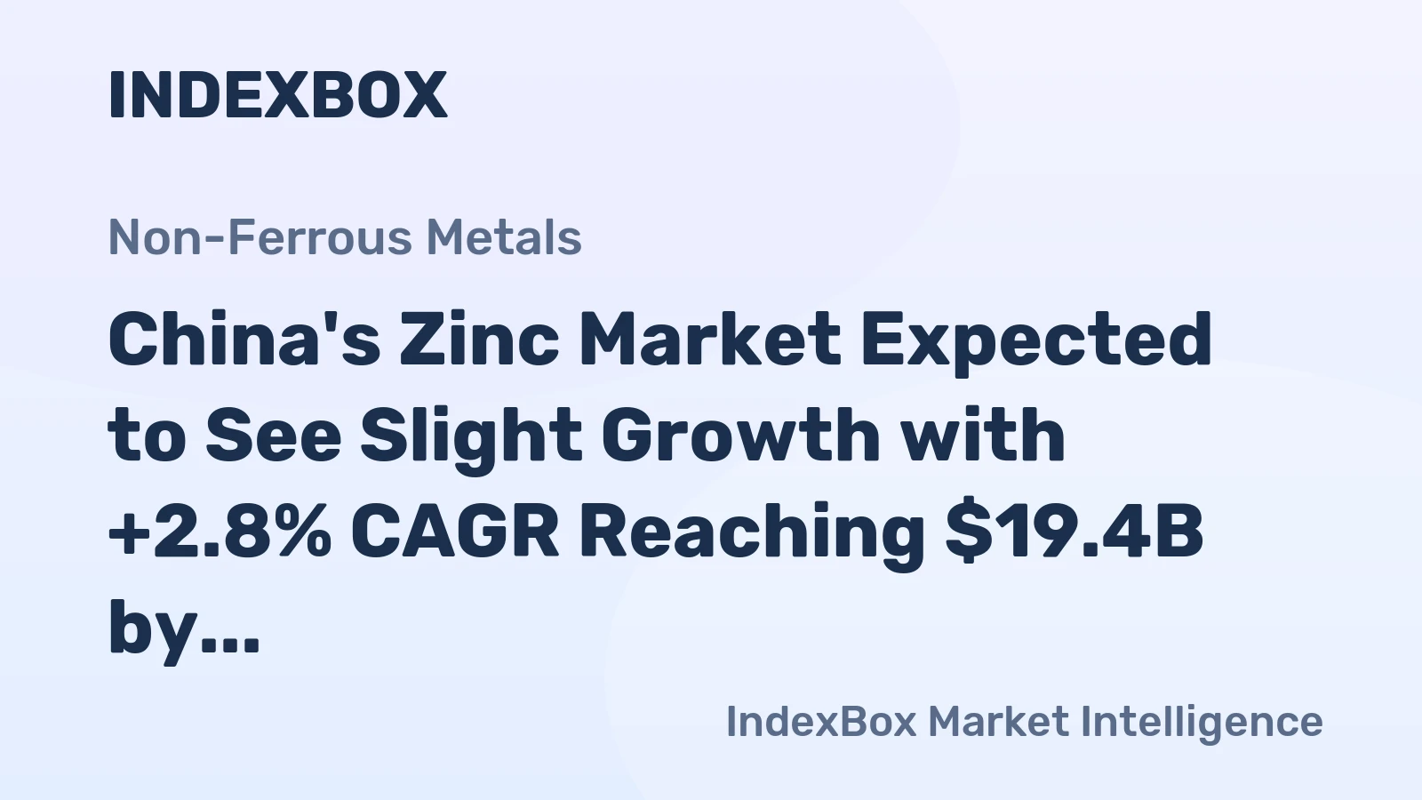 China's Zinc Market Expected to See Slight Growth with +2.8% CAGR Reaching $19.4B by 2035