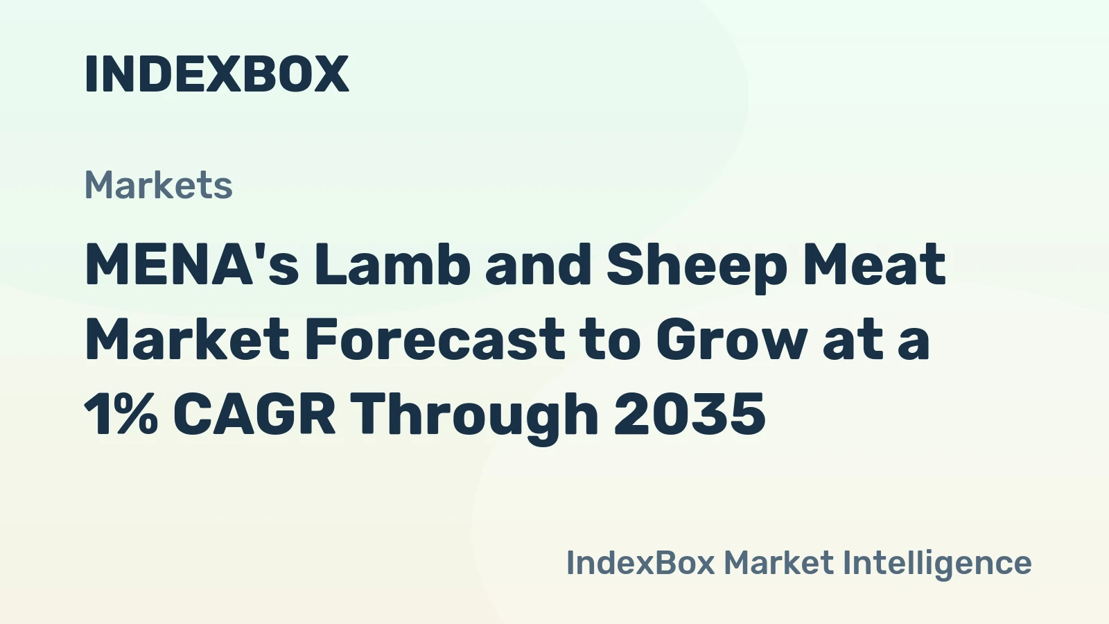 MENA's Lamb and Sheep Meat Market Forecast to Grow at a 1% CAGR Through 2035