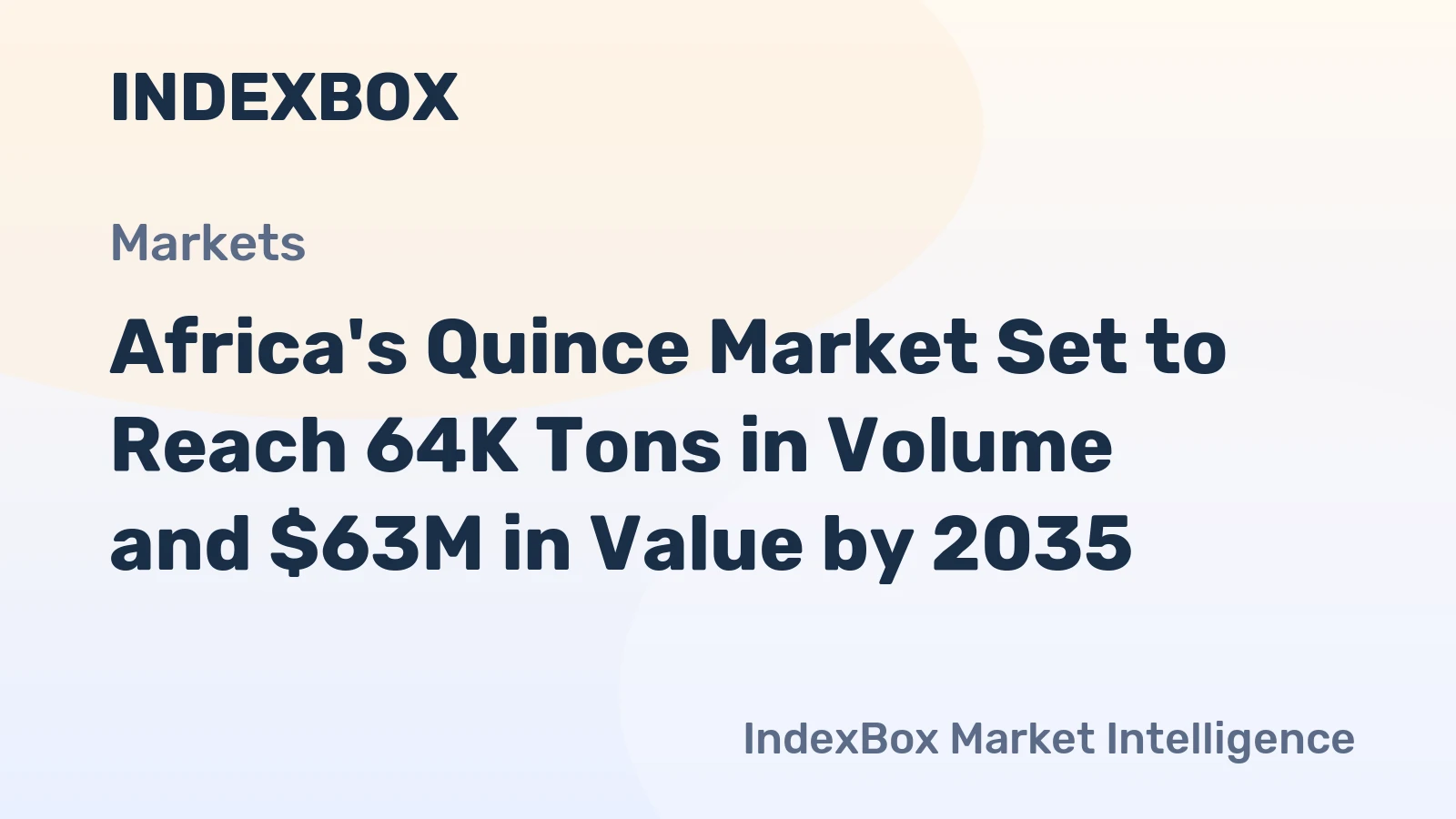 Africa's Quince Market Set to Reach 64K Tons in Volume and $63M in Value by 2035