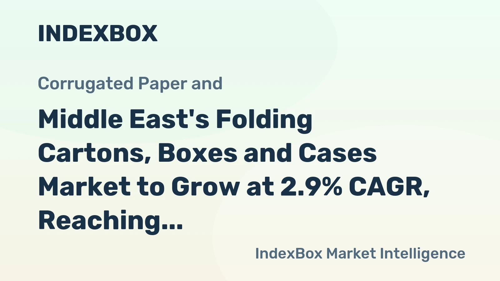 Middle East's Folding Cartons, Boxes and Cases Market to Grow at 2.9% CAGR, Reaching 2.8M Tons by 2035