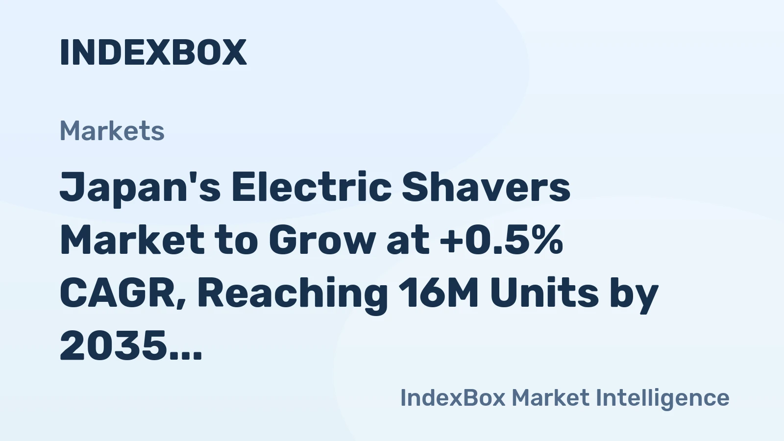 Japan's Electric Shavers Market to Grow at +0.5% CAGR, Reaching 16M Units by 2035