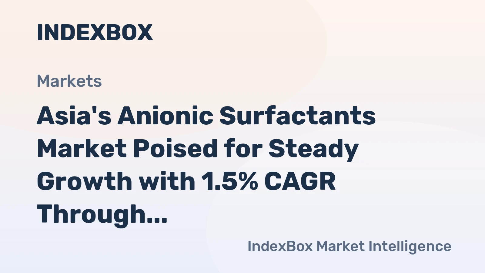 Asia's Anionic Surfactants Market Poised for Steady Growth with 1.5% CAGR Through 2035