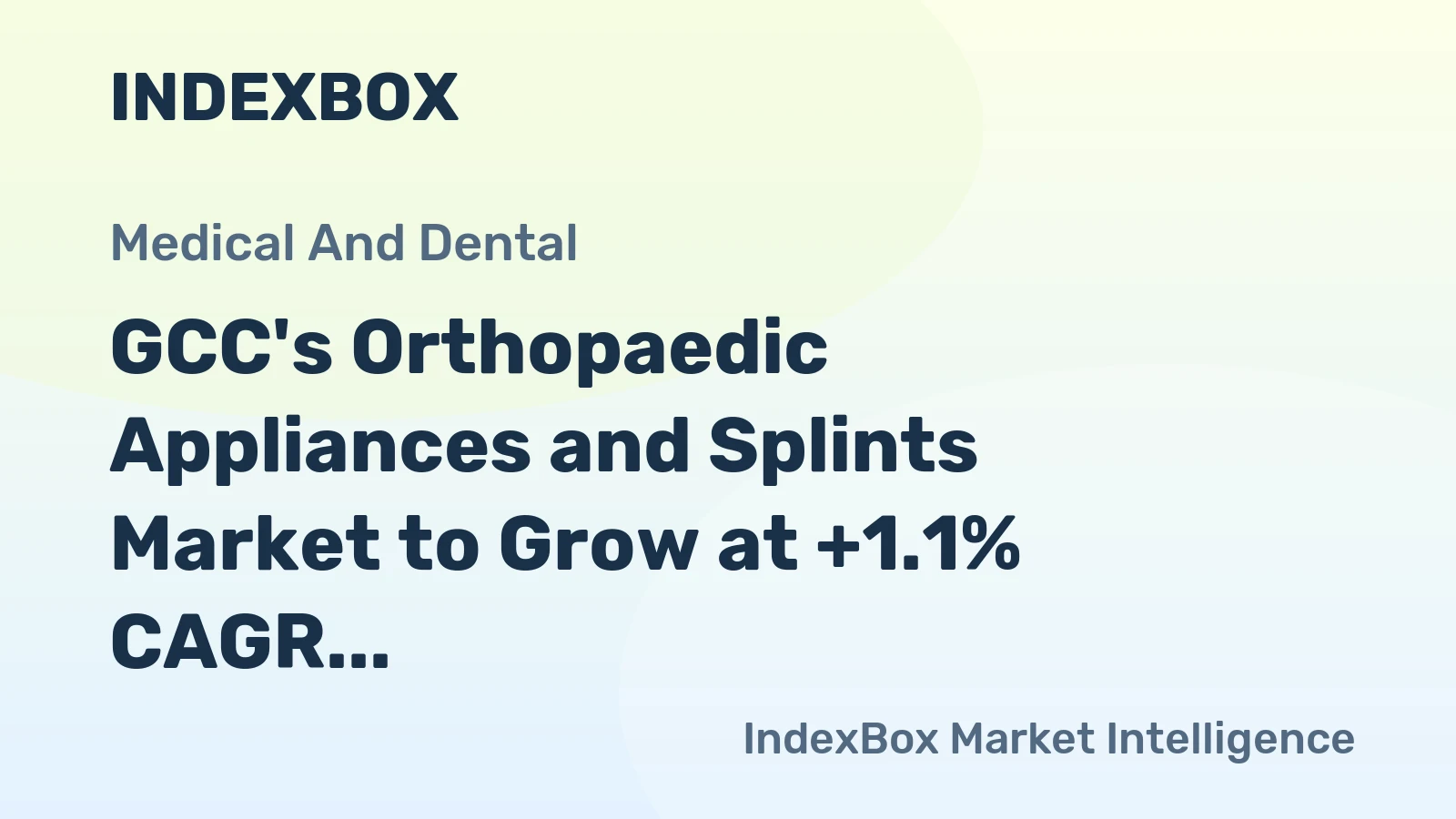 GCC's Orthopaedic Appliances and Splints Market to Grow at +1.1% CAGR, Reaching $379M by 2035