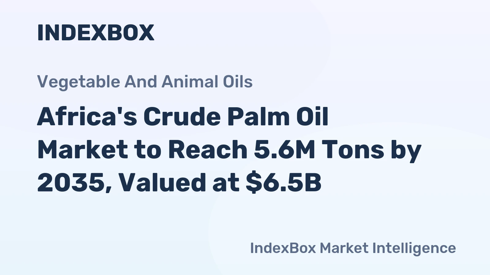 Africa's Crude Palm Oil Market to Reach 5.6M Tons by 2035, Valued at $6.5B