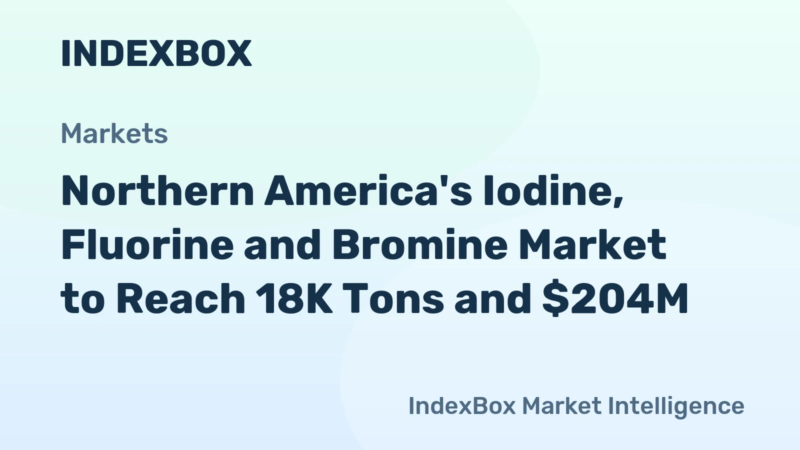 Northern America's Iodine, Fluorine and Bromine Market to Reach 18K Tons and $204M
