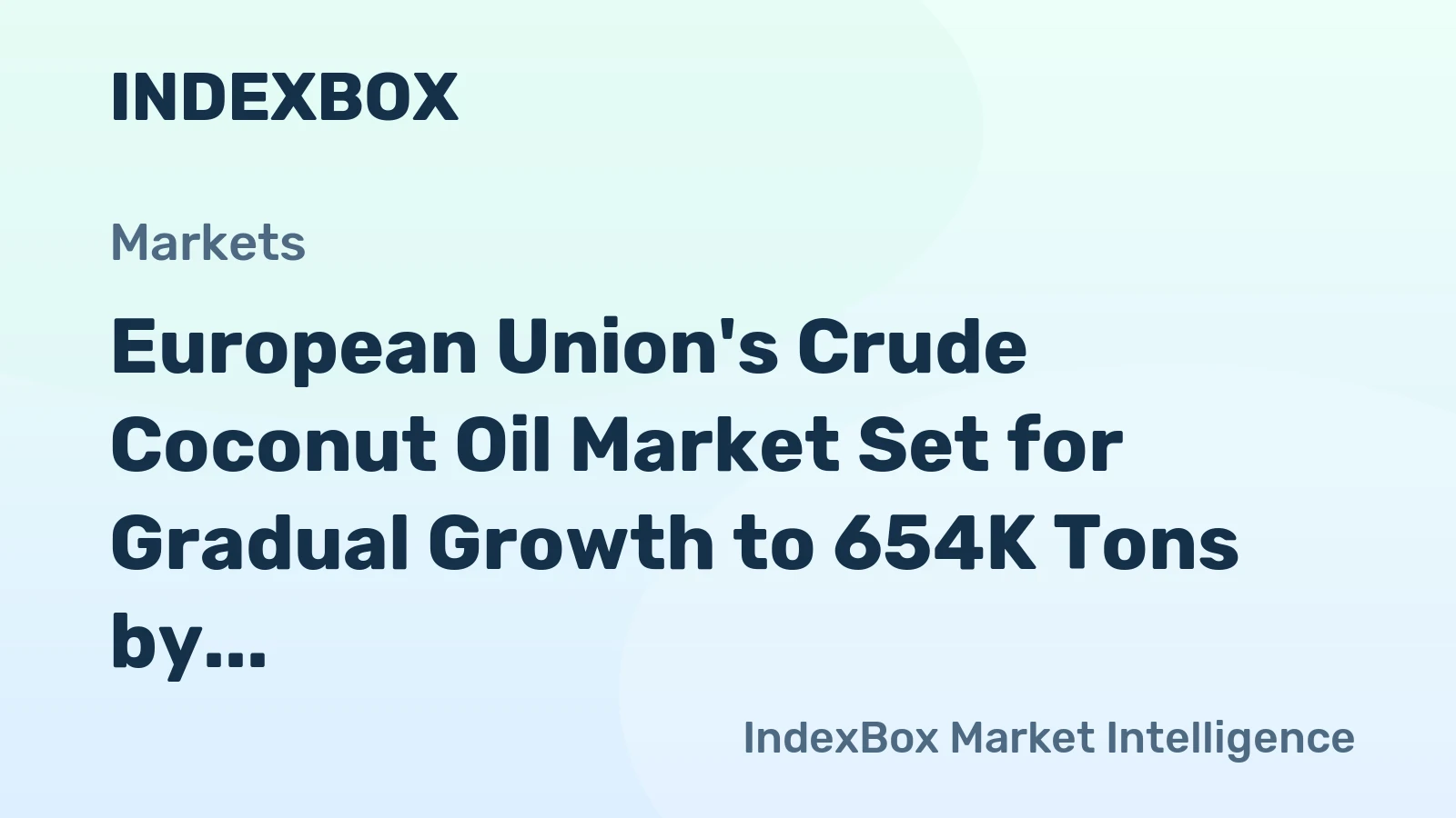 European Union's Crude Coconut Oil Market Set for Gradual Growth to 654K Tons by 2035
