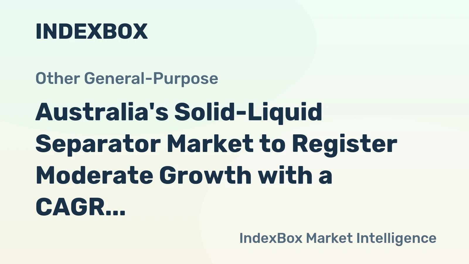 Australia's Solid-Liquid Separator Market to Register Moderate Growth with a CAGR of +0.8% over the Next Decade