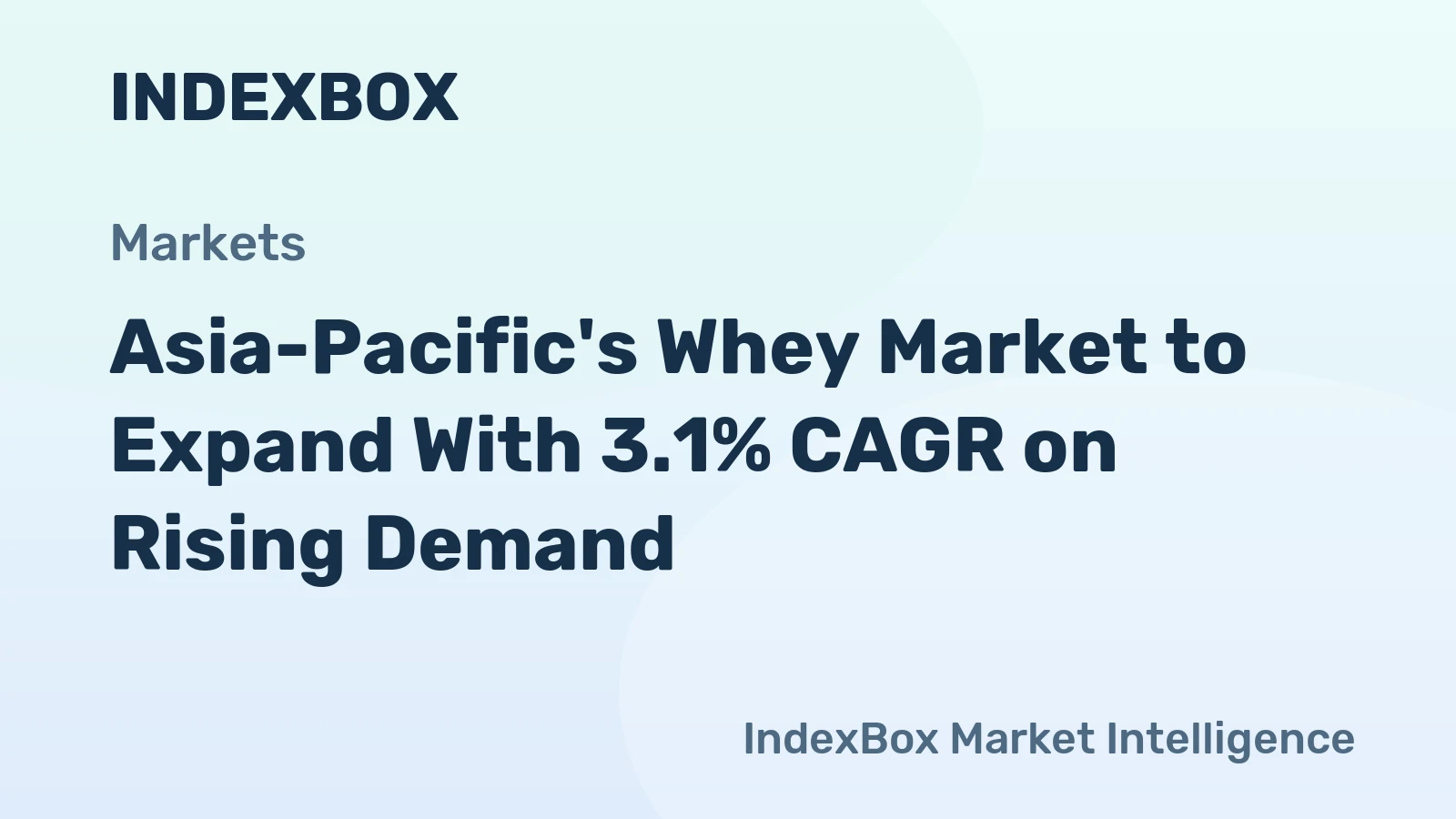 Asia-Pacific's Whey Market to Expand With 3.1% CAGR on Rising Demand