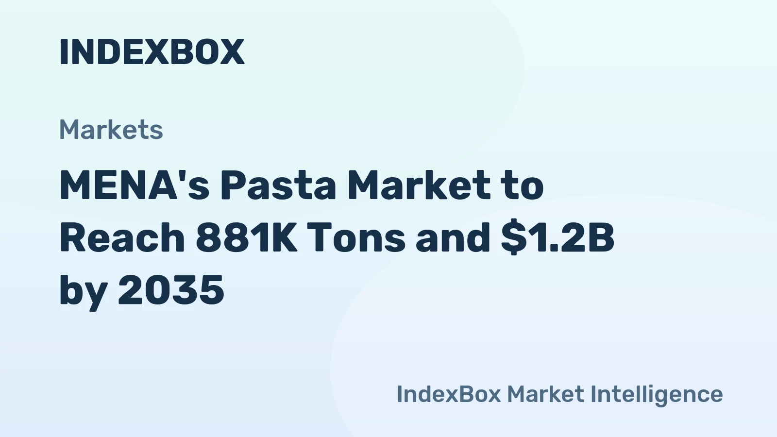 MENA's Pasta Market to Reach 881K Tons and $1.2B by 2035