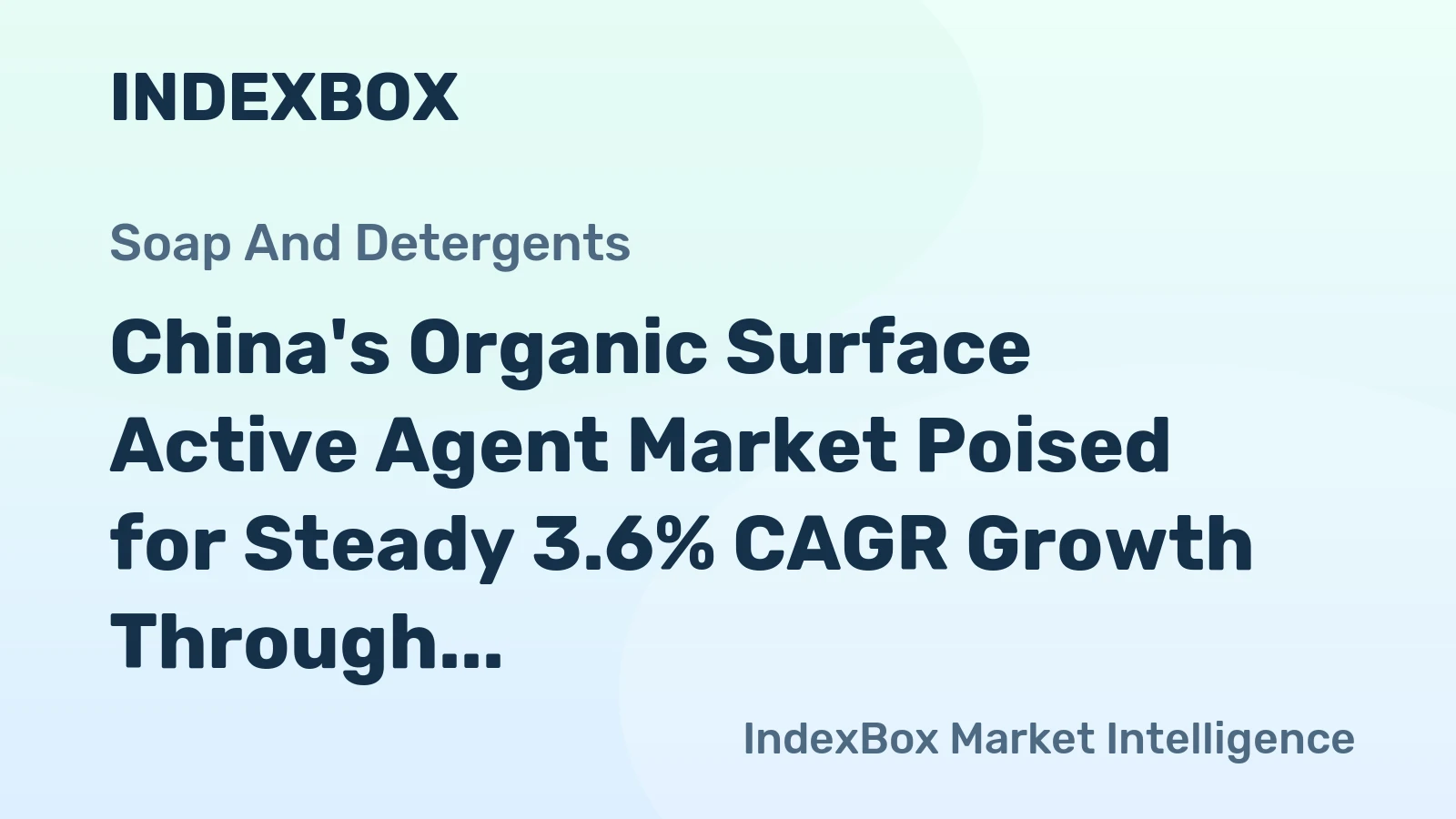 China's Organic Surface Active Agent Market Poised for Steady 3.6% CAGR Growth Through 2035