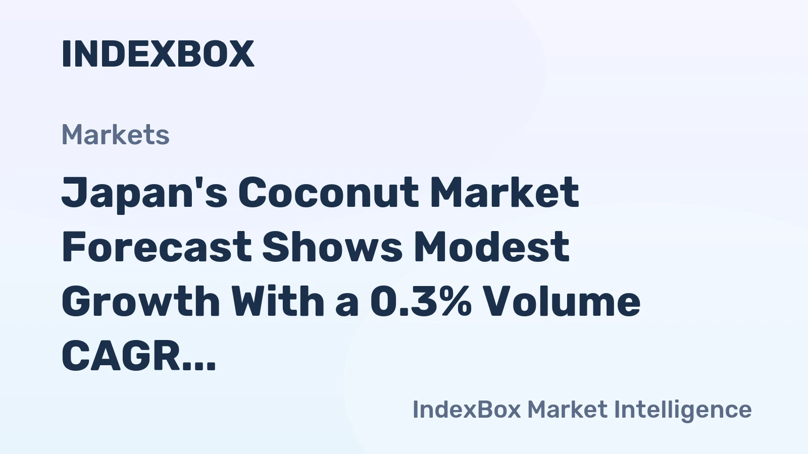 Japan's Coconut Market Forecast Shows Modest Growth With a 0.3% Volume CAGR Through 2035