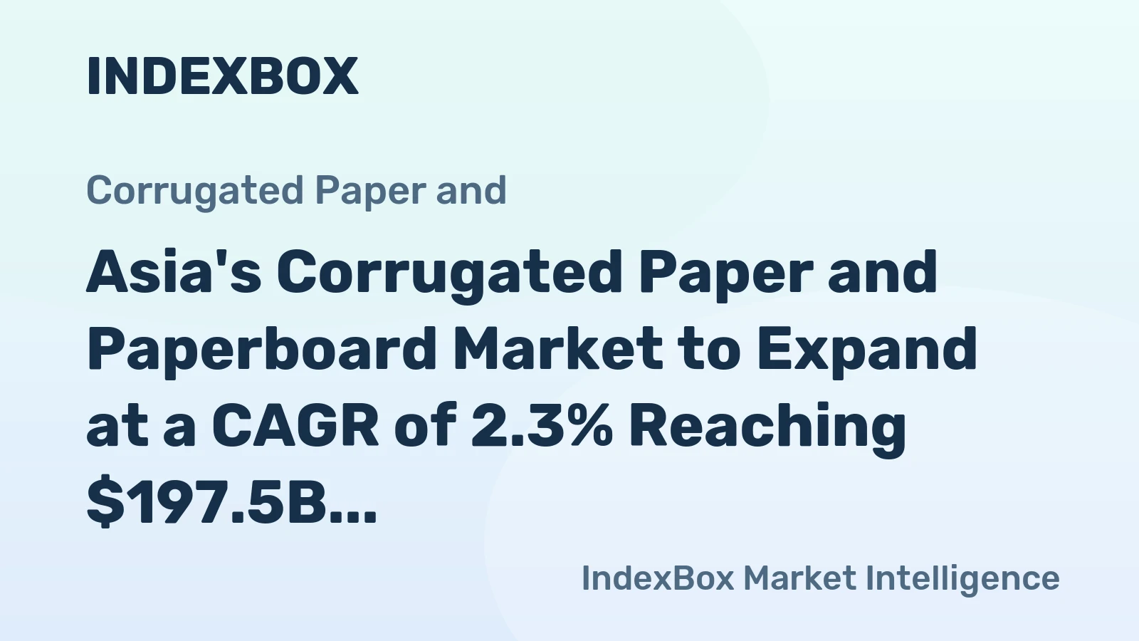 Asia's Corrugated Paper and Paperboard Market to Expand at a CAGR of 2.3% Reaching $197.5B by 2035