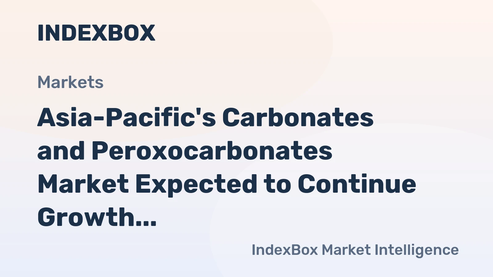 Asia-Pacific's Carbonates and Peroxocarbonates Market Expected to Continue Growth, Reaching 34M tons and $17.2B by 2035