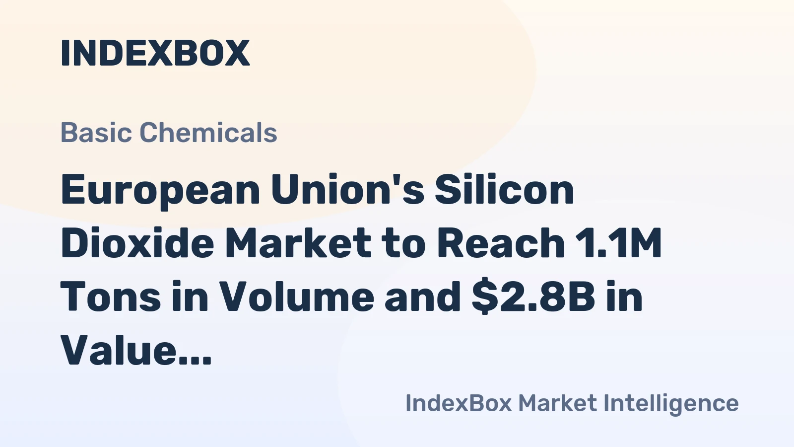 European Union's Silicon Dioxide Market to Reach 1.1M Tons in Volume and $2.8B in Value by 2035