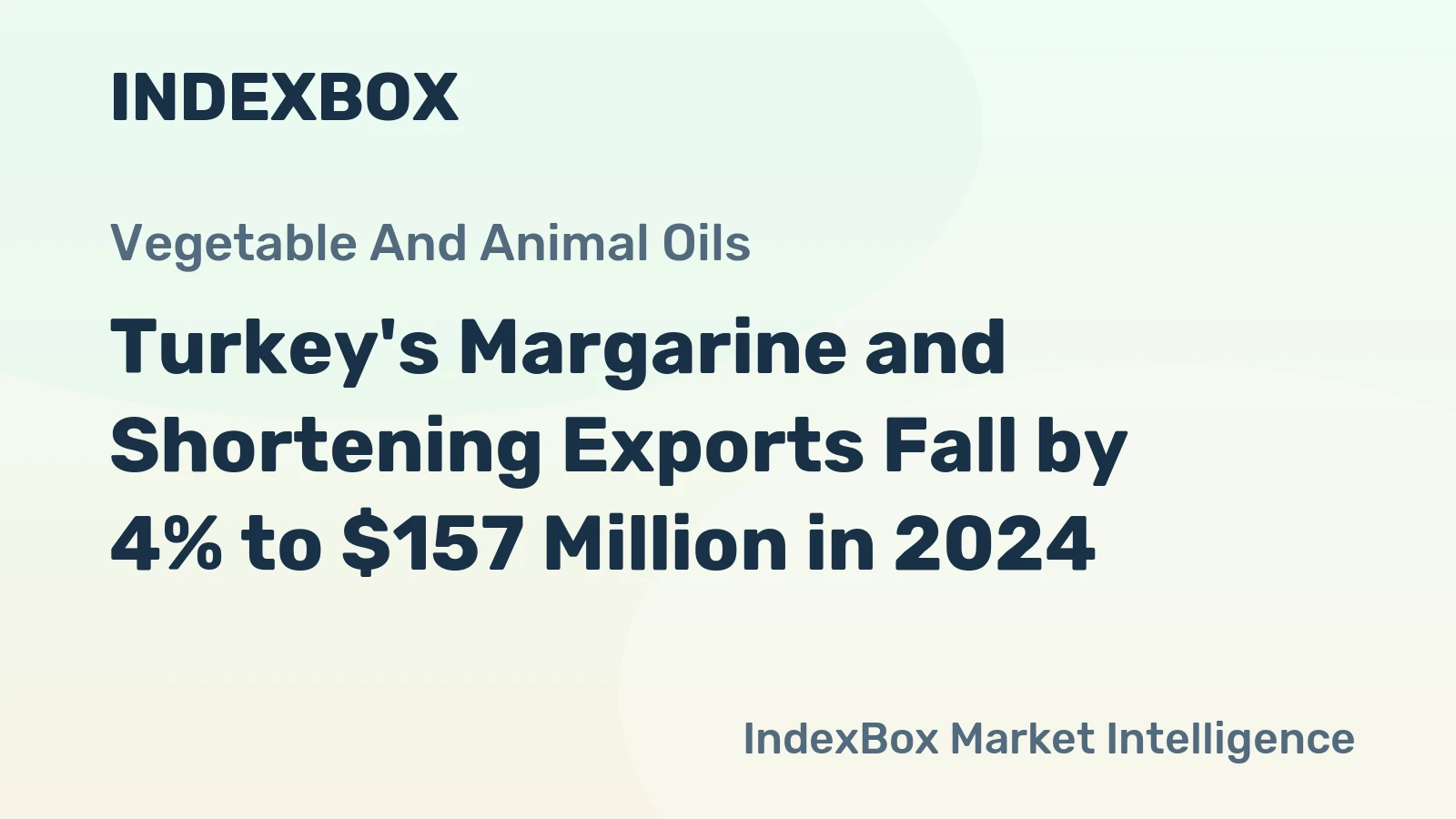 Turkey's Margarine and Shortening Exports Fall by 4% to $157 Million in 2024