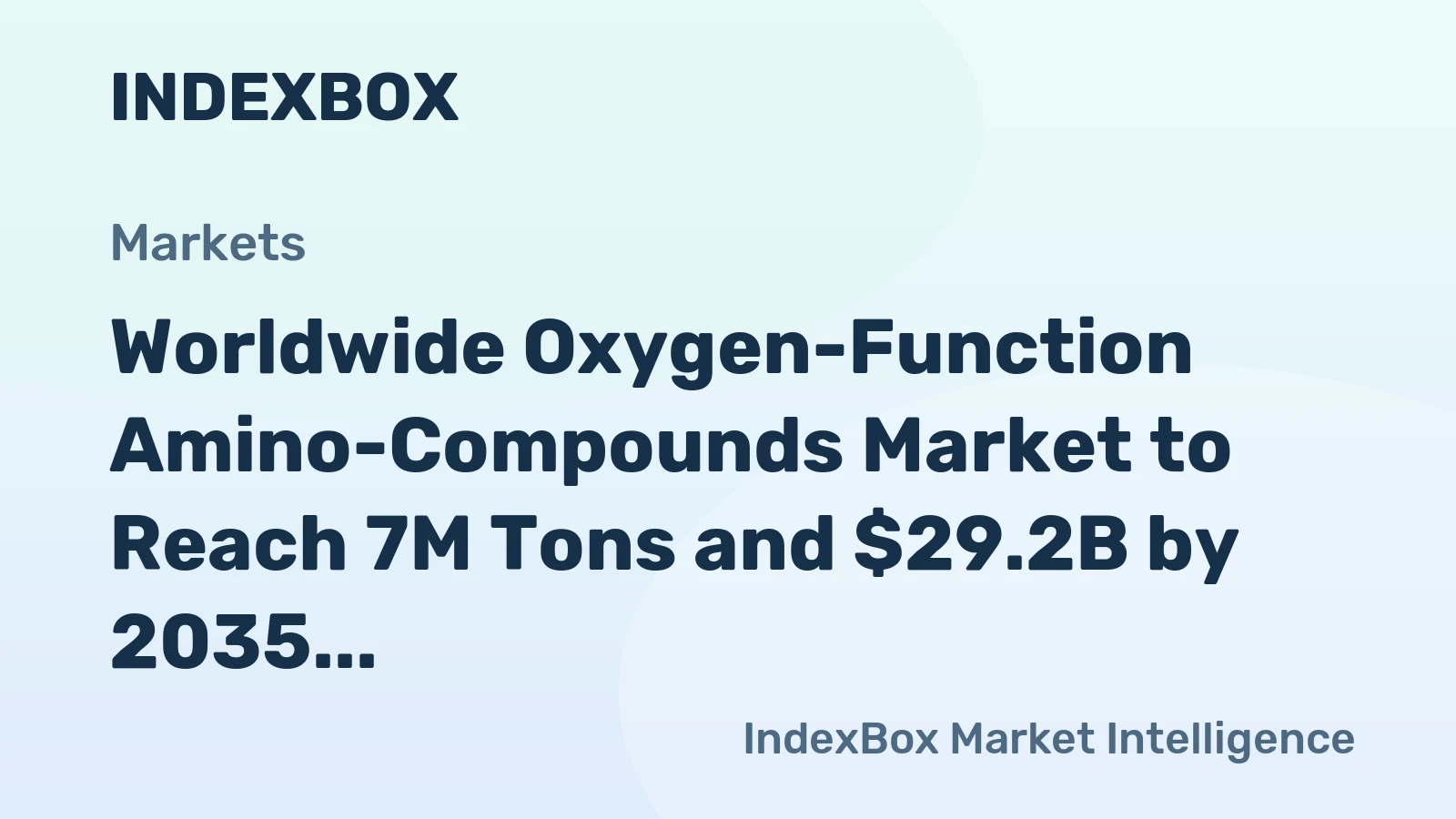 Worldwide Oxygen-Function Amino-Compounds Market to Reach 7M Tons and $29.2B by 2035