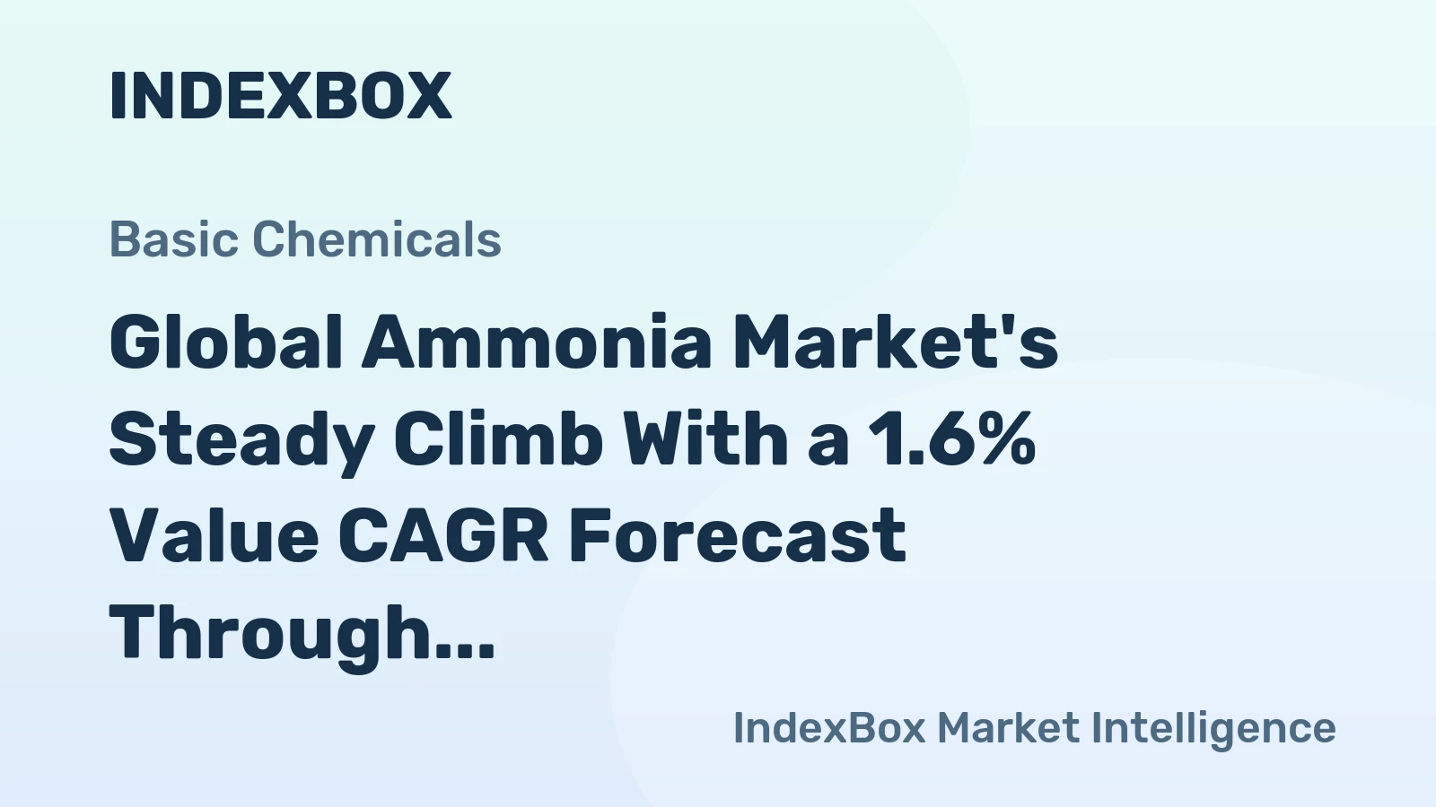 Global Ammonia Market's Steady Climb With a 1.6% Value CAGR Forecast Through 2035