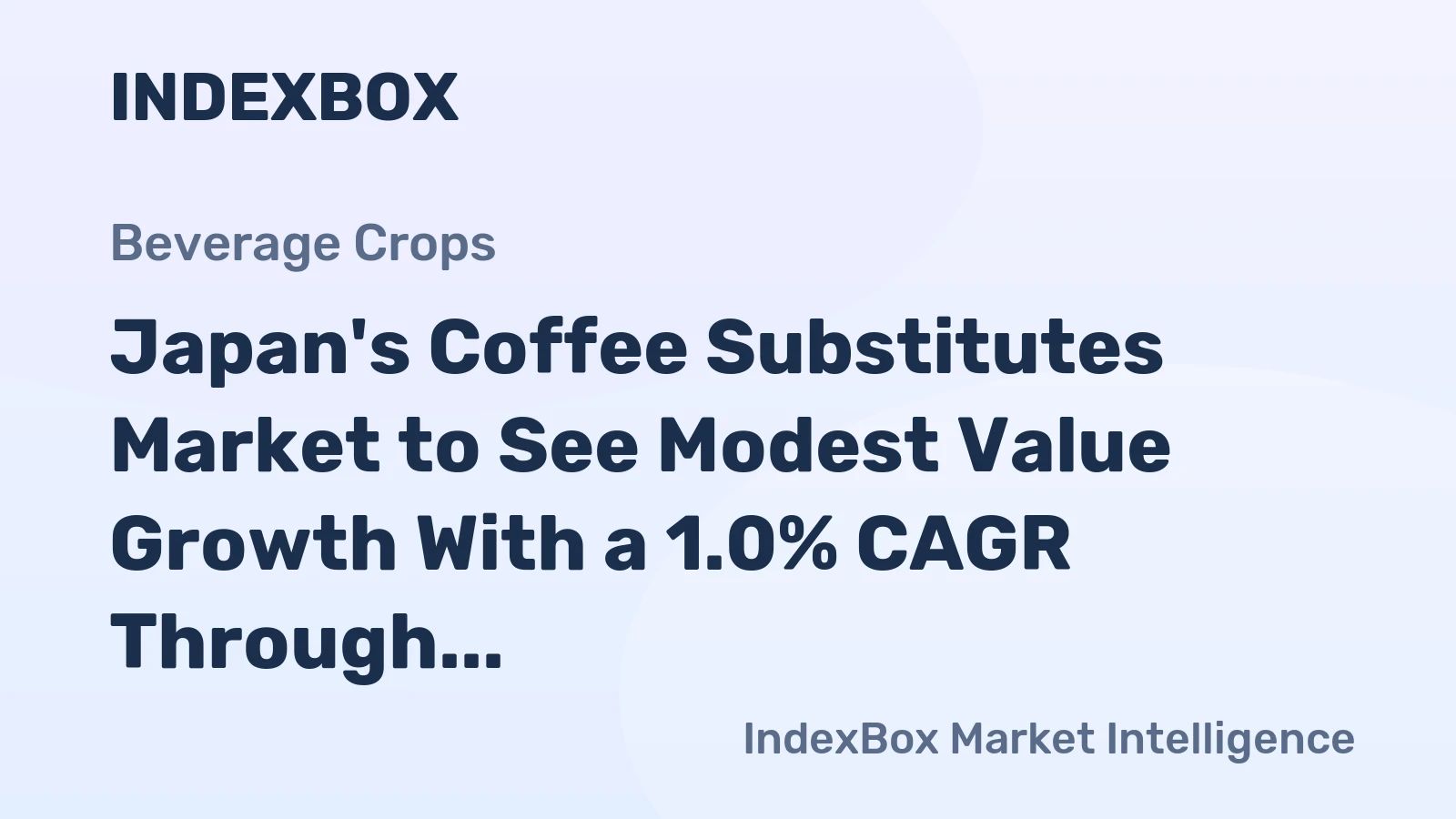 Japan's Coffee Substitutes Market to See Modest Value Growth With a 1.0% CAGR Through 2035