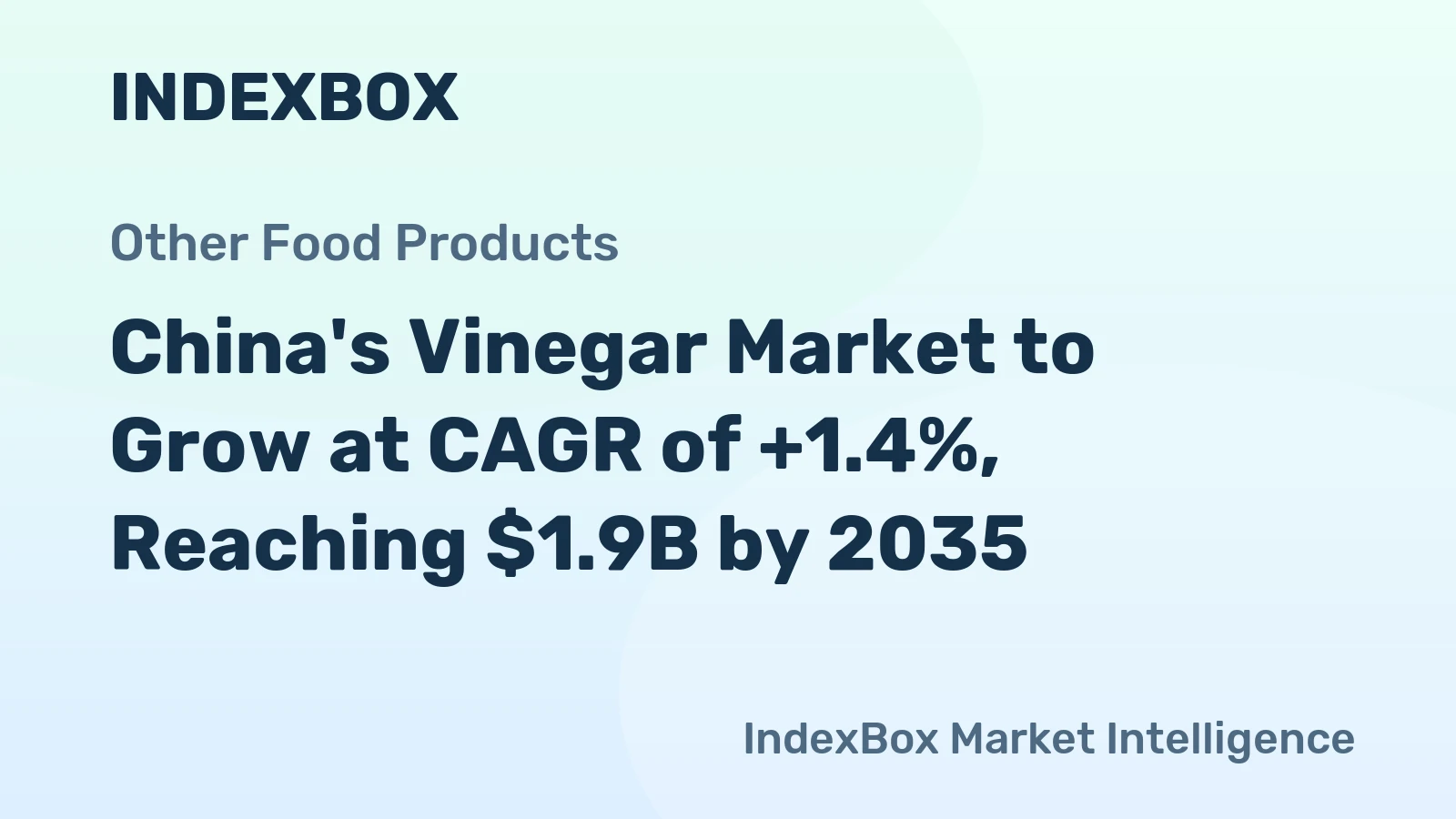 China's Vinegar Market to Grow at CAGR of +1.4%, Reaching $1.9B by 2035