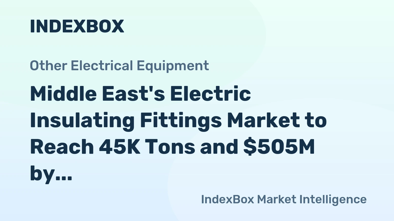 Middle East's Electric Insulating Fittings Market to Reach 45K Tons and $505M by 2035