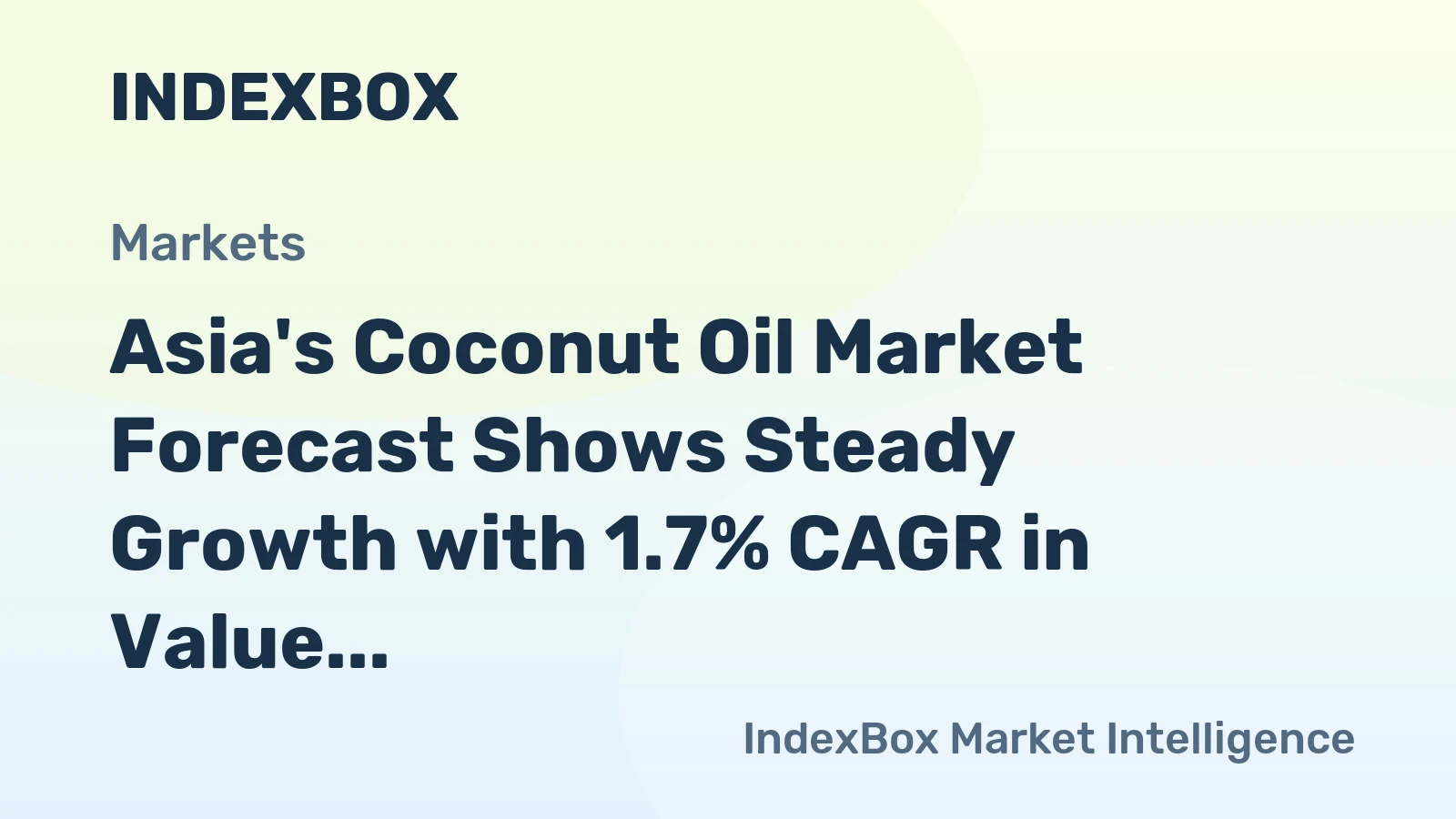 Asia's Coconut Oil Market Forecast Shows Steady Growth with 1.7% CAGR in Value Through 2035