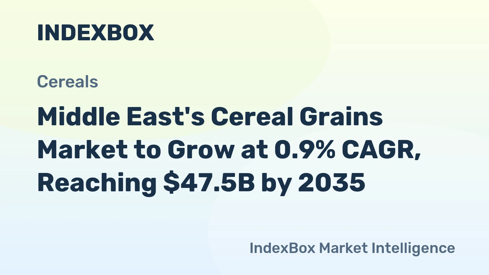 Middle East's Cereal Grains Market to Grow at 0.9% CAGR, Reaching $47.5B by 2035