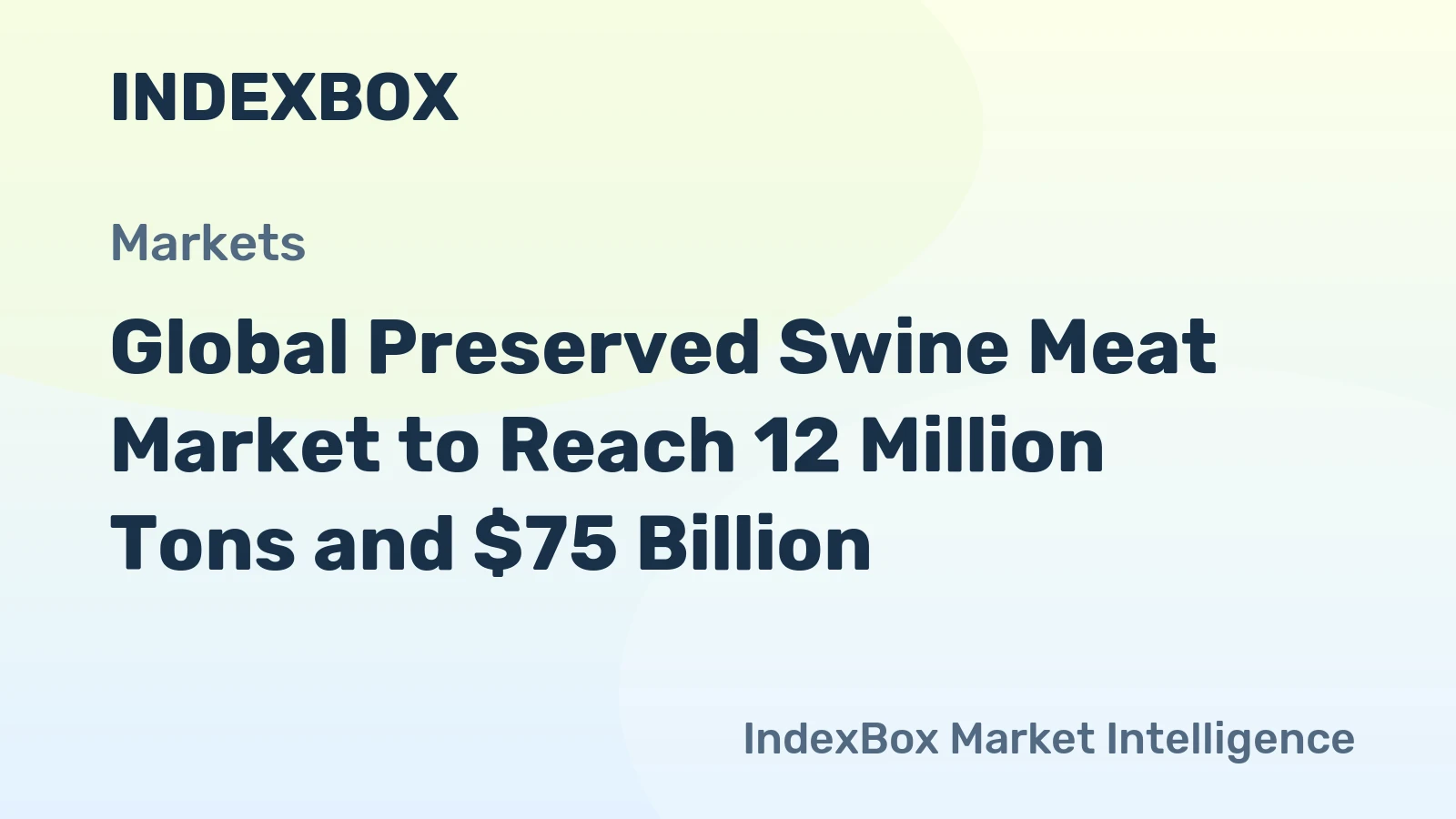 Global Preserved Swine Meat Market to Reach 12 Million Tons and $75 Billion