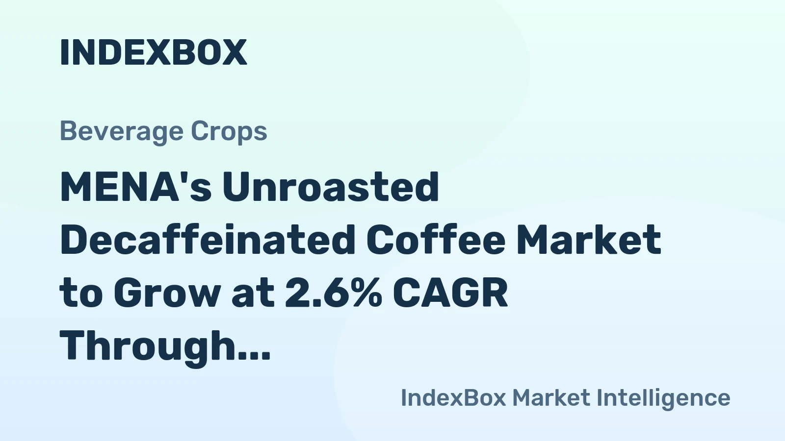 MENA's Unroasted Decaffeinated Coffee Market to Grow at 2.6% CAGR Through 2035