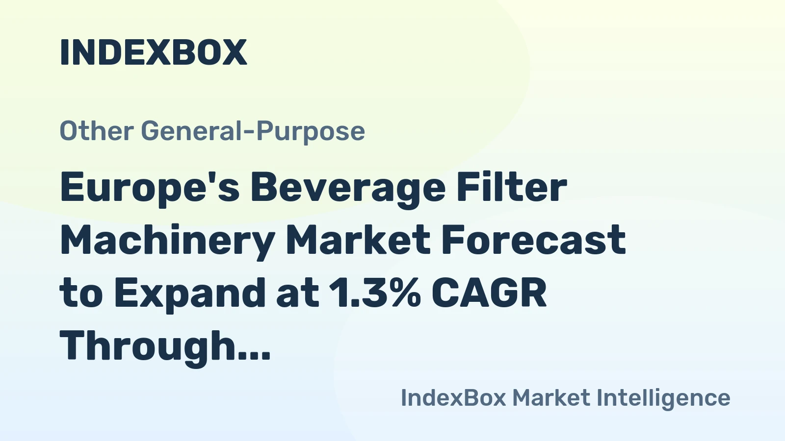 Europe's Beverage Filter Machinery Market Forecast to Expand at 1.3% CAGR Through 2035