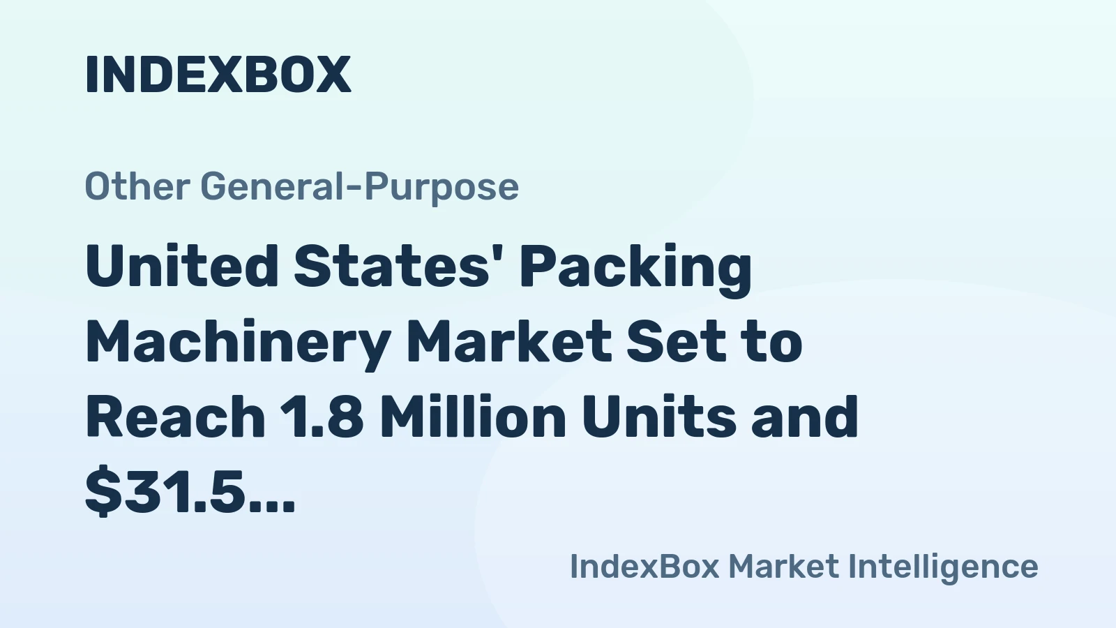 United States' Packing Machinery Market Set to Reach 1.8 Million Units and $31.5 Billion in Value