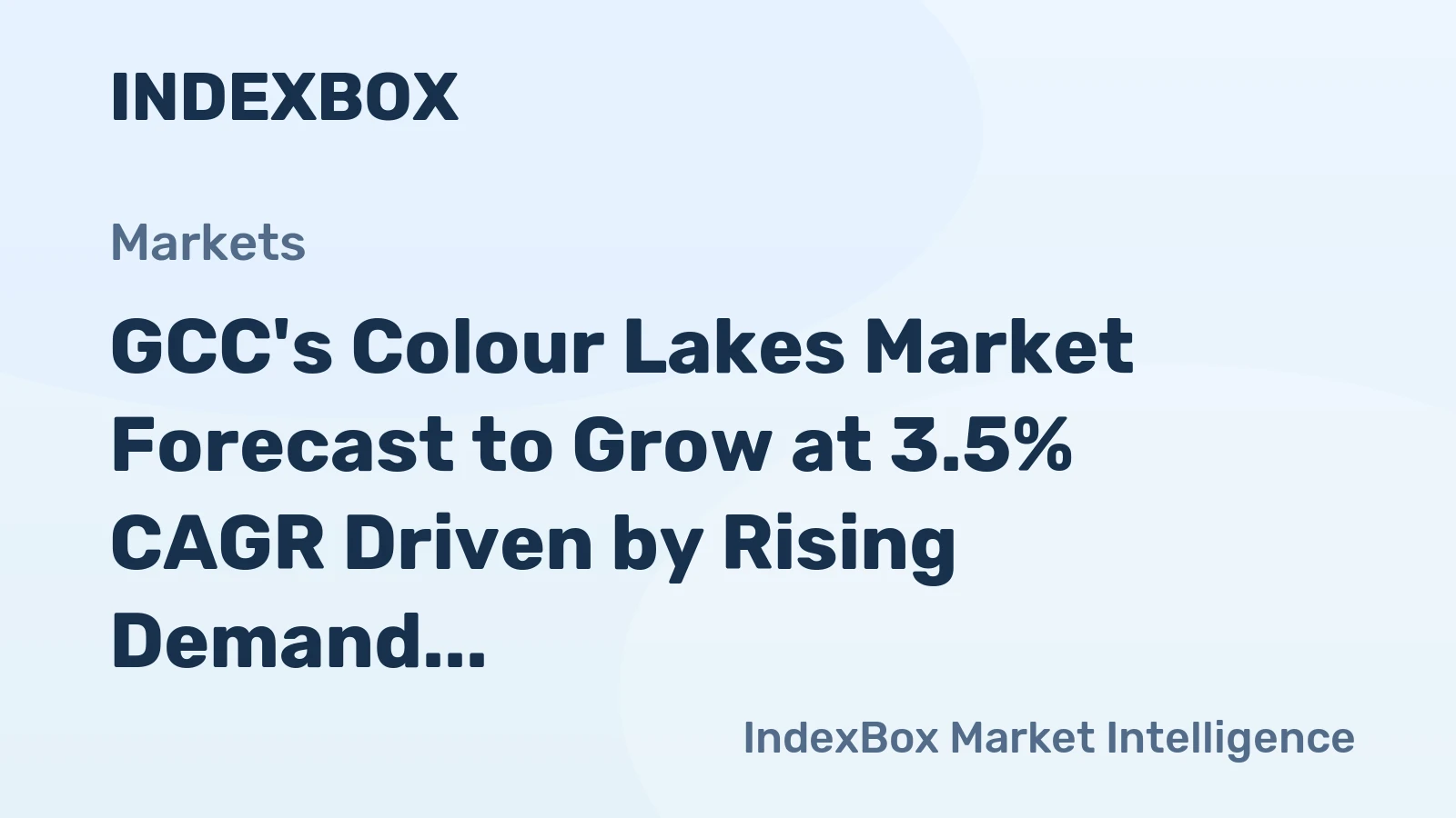 GCC's Colour Lakes Market Forecast to Grow at 3.5% CAGR Driven by Rising Demand