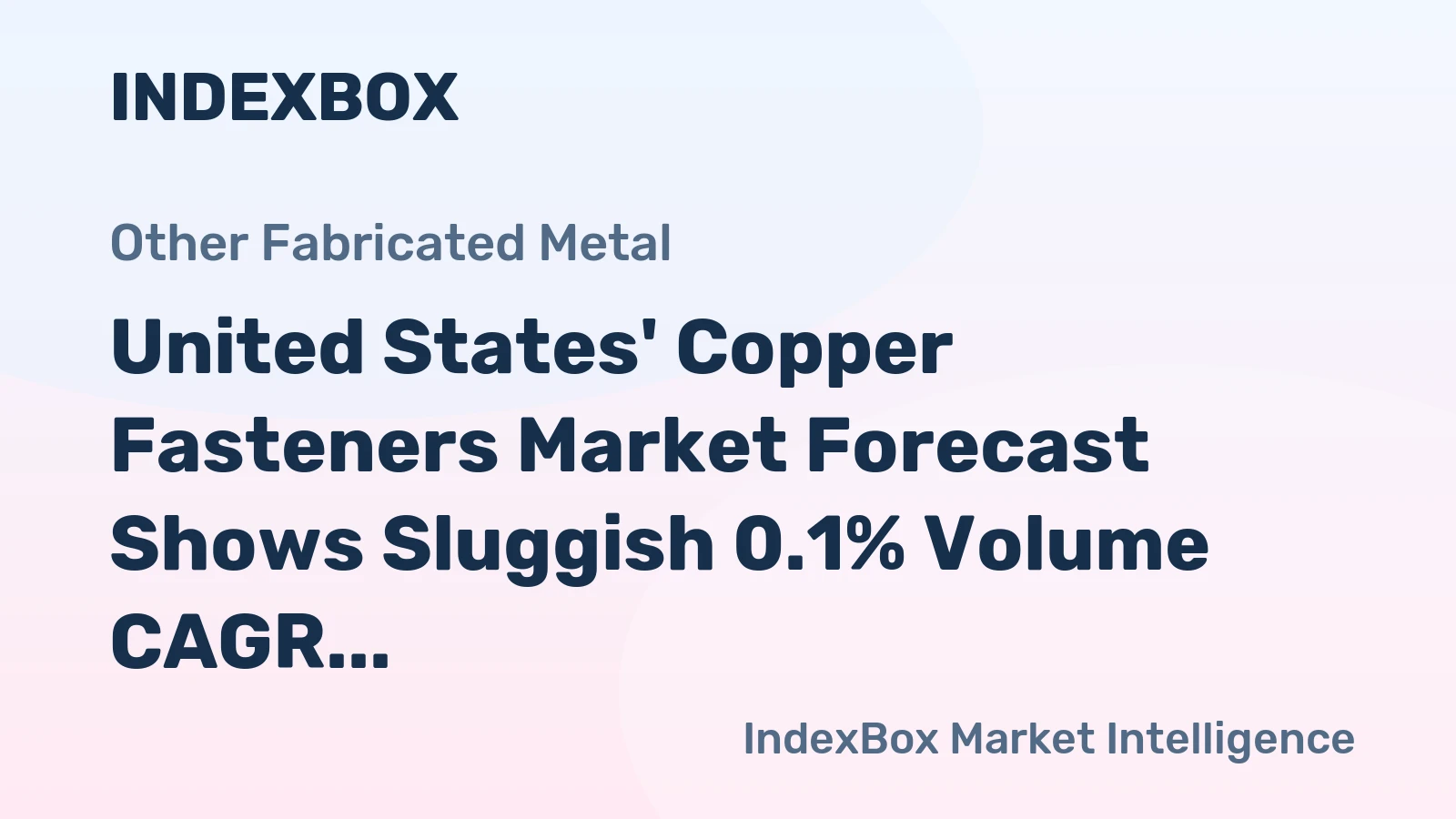 United States' Copper Fasteners Market Forecast Shows Sluggish 0.1% Volume CAGR Amid Stronger Value Growth