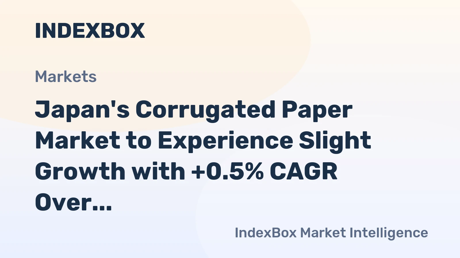 Japan's Corrugated Paper Market to Experience Slight Growth with +0.5% CAGR Over Next Decade
