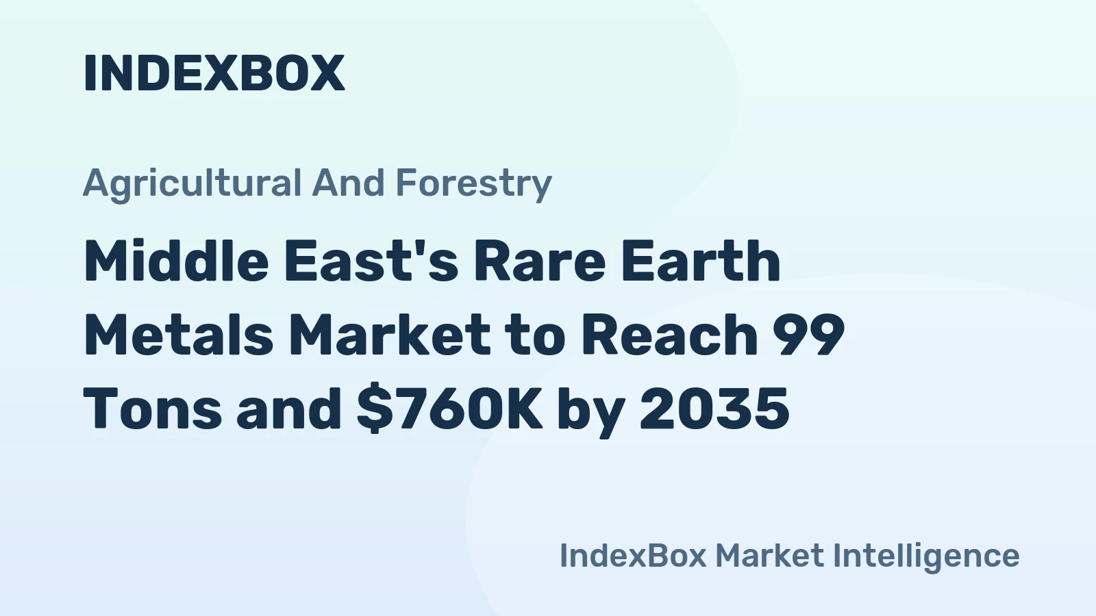 Middle East's Rare Earth Metals Market to Reach 99 Tons and $760K by 2035