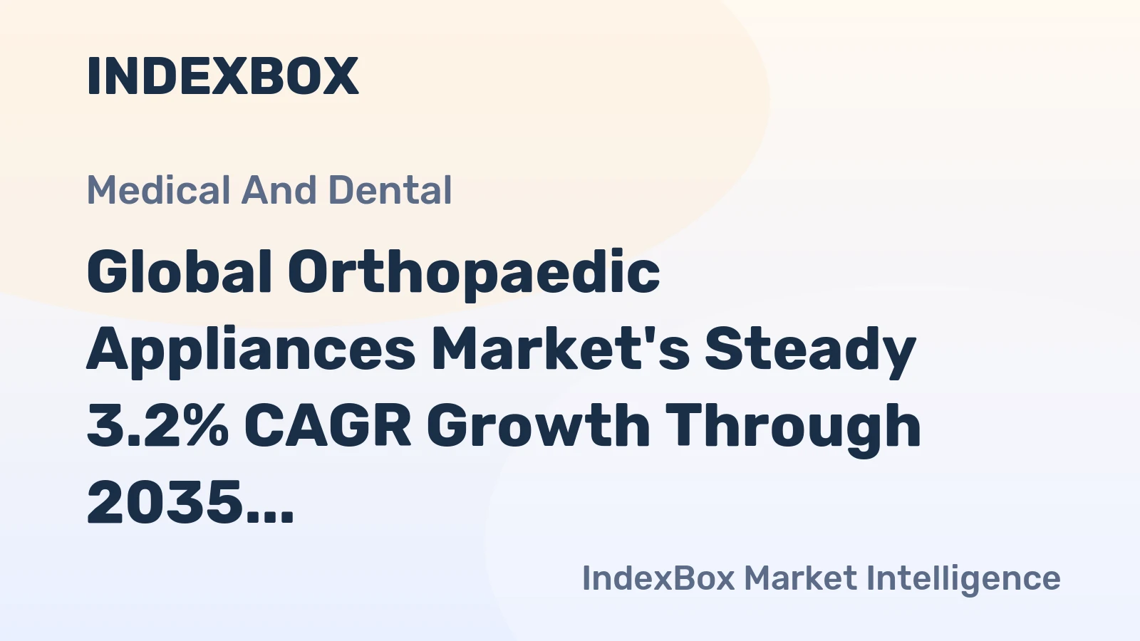 Global Orthopaedic Appliances Market's Steady 3.2% CAGR Growth Through 2035
